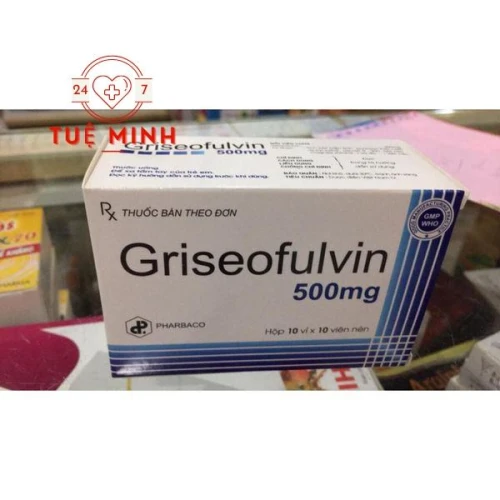 Griseofulvin 500mg 100 viên chính hãng bán tại nhà thuốc Tuệ Minh
