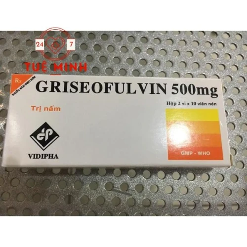 Griseofulvin 500mg 20 viên chính hãng bán tại nhà thuốc Tuệ Minh